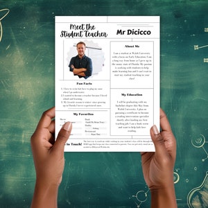 Editable Meet the Student Teacher Template, Welcome Letter, Meet the ...