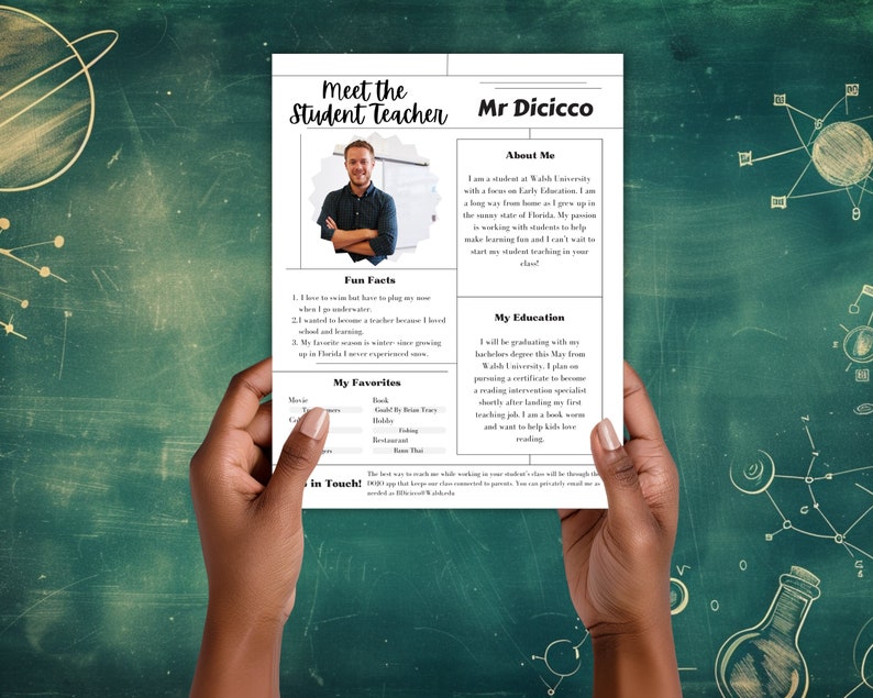 Editable Meet the Student Teacher Template, Welcome Letter, Meet the ...