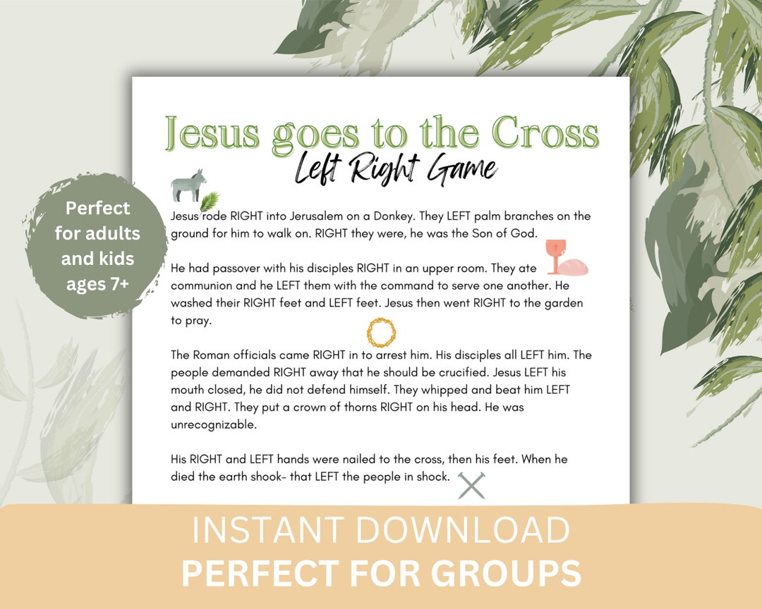 Church Left Right Game, Pentecost Monday Activity, Christian Summer ...