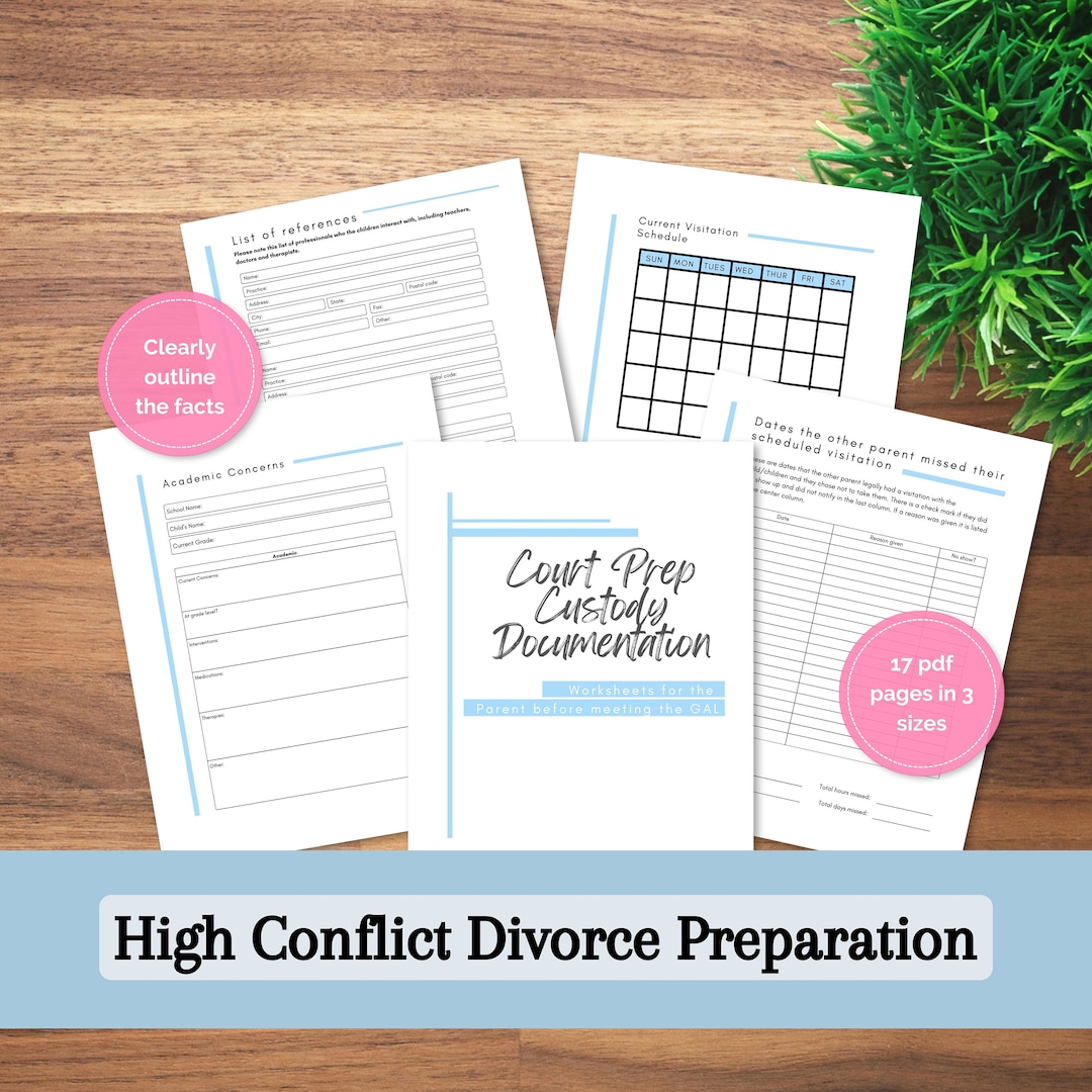 Printable Child Custody Binder, Court Case Planner, Family Law, Court ...