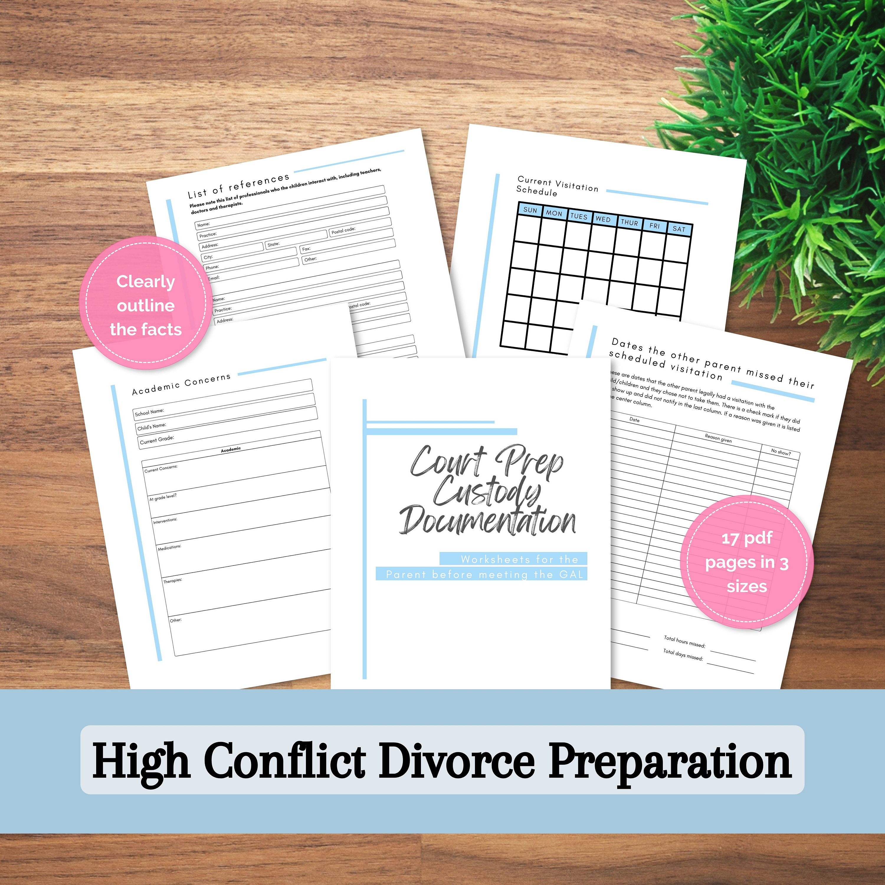 Printable Child Custody Binder, Court Case Planner, Family Law, Court ...