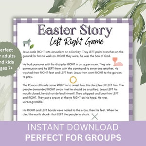 The Easter Story Left Right Game, Holy Week Activity, Christian Easter ...