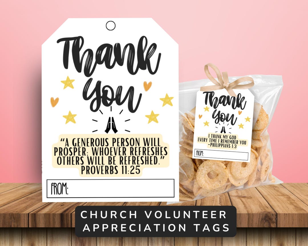 Thank You for Serving Tag, Church Volunteer Appreciation Tags, Children ...