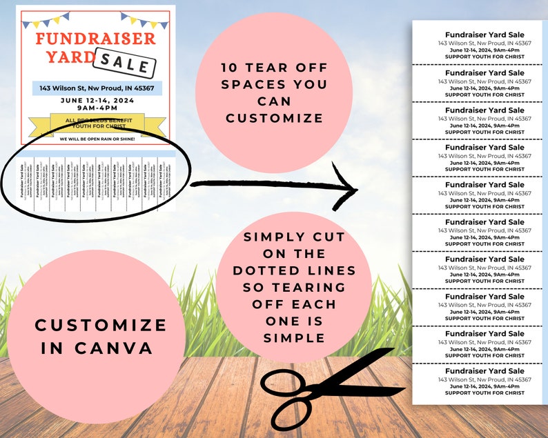 Editable Fundraiser Yard Sale Flyer, Custom Yard Sale Flyer Printable ...