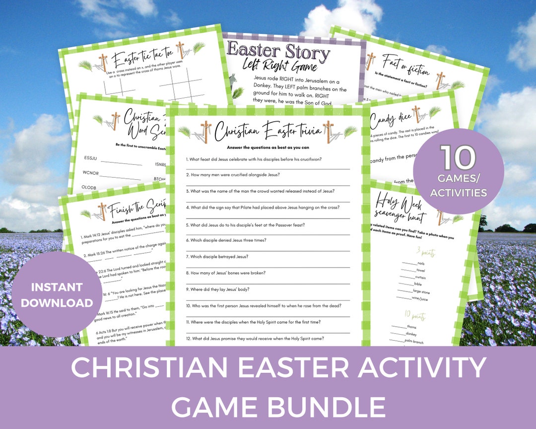 Christian Easter Activity Bundle, Youth Group Easter Idea, Bible Trivia ...