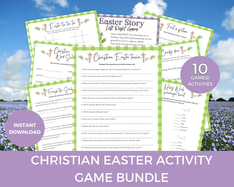 Christian Easter Activity Bundle, Youth Group Easter Idea, Bible Trivia ...