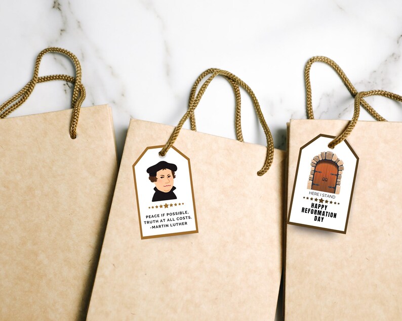 Reformation Day Cupcake Topper, Happy Reformation Day Treat Tag, Martin ...