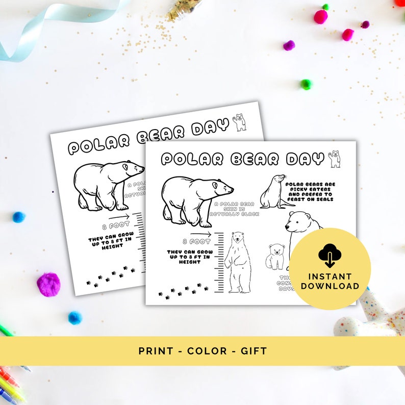 International Polar Bear Day, Polar Bear Day Coloring Page for Kids ...