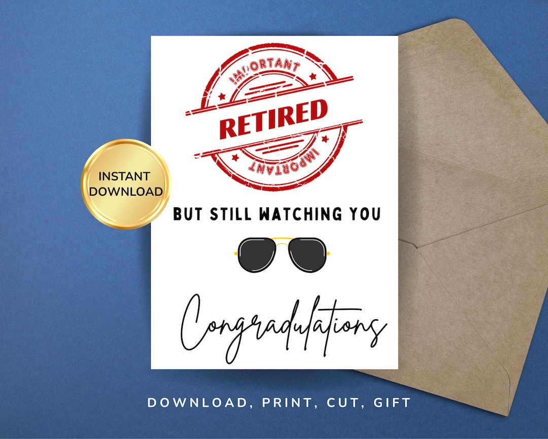 Police Retirement Card, Police Retirement Gift, Printable Retiring ...