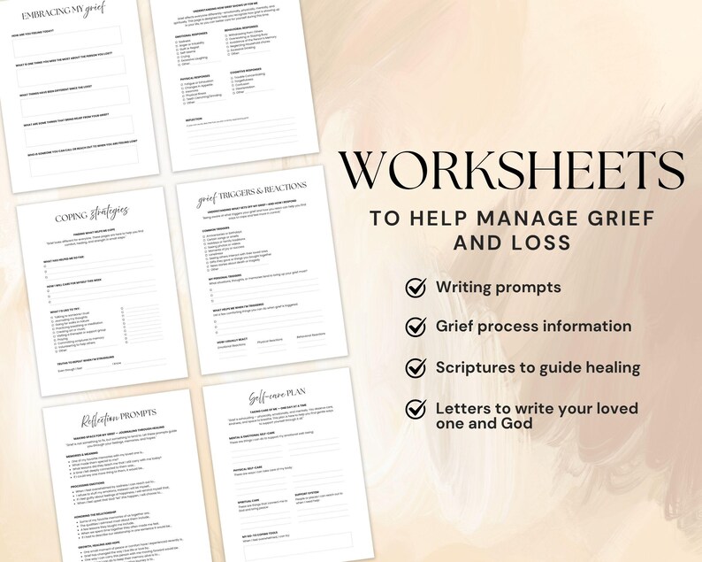 Grief Journal for Christians, Christian Guided Grief Workbook ...
