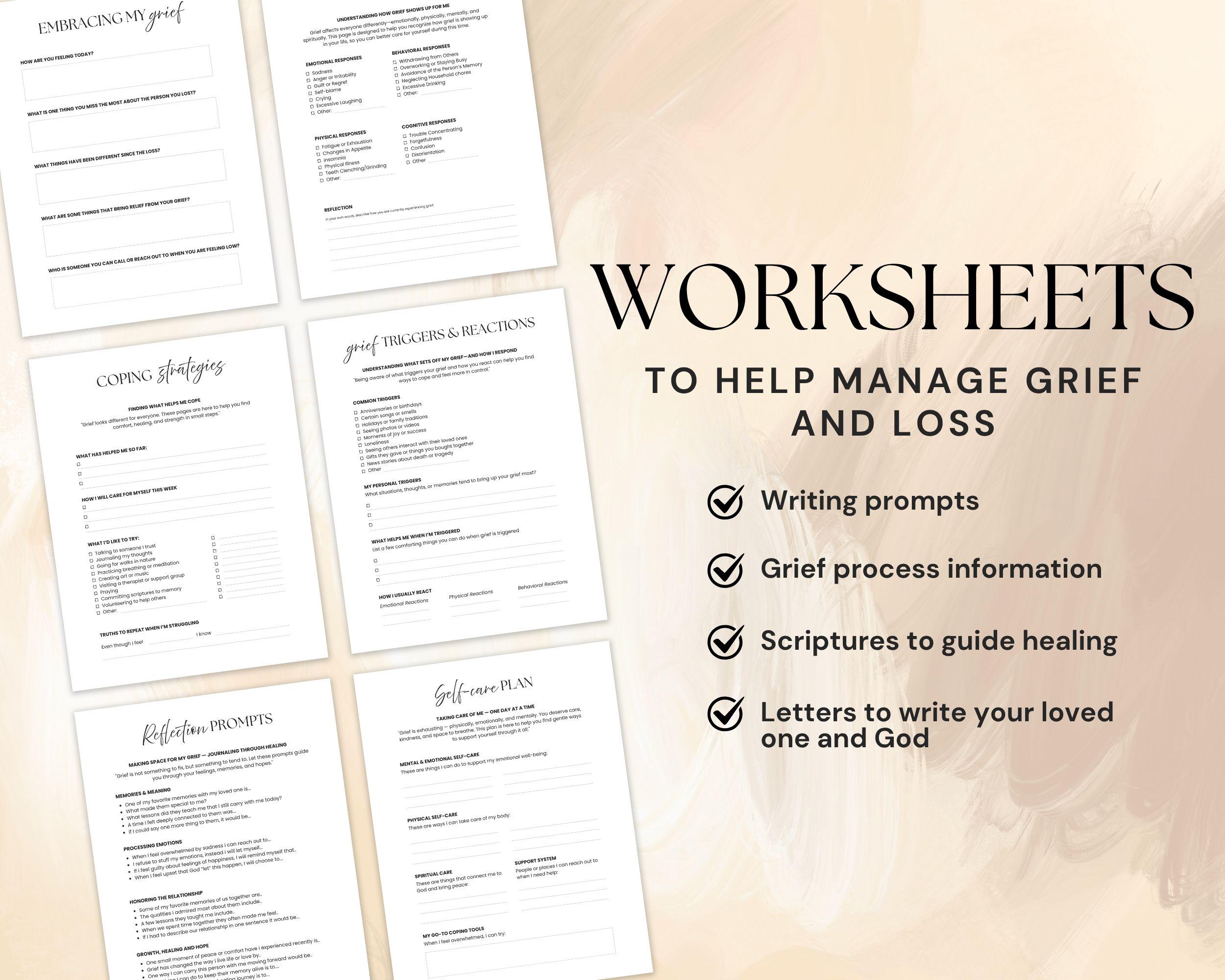 Grief Journal for Christians, Christian Guided Grief Workbook ...