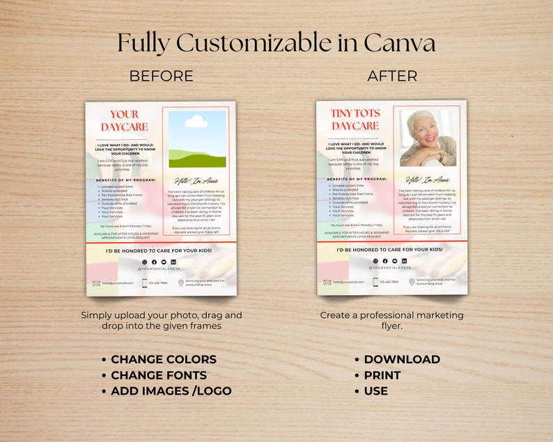 Editable Home Day Care Flyer, Professional Day Care Advertisement ...