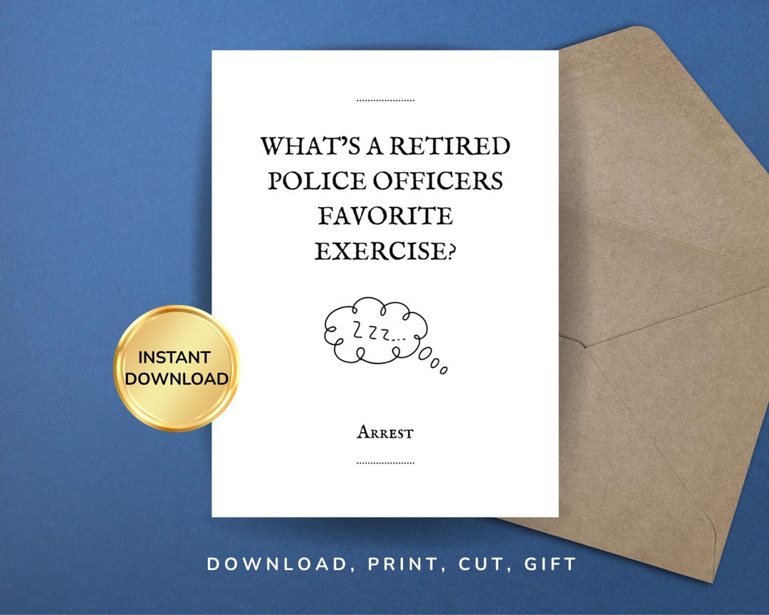 Police Retirement Card, Police Retirement Gift, Printable Retiring ...