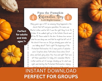 Reformation Day Printable Game, Christian Halloween Left Right, Church ...