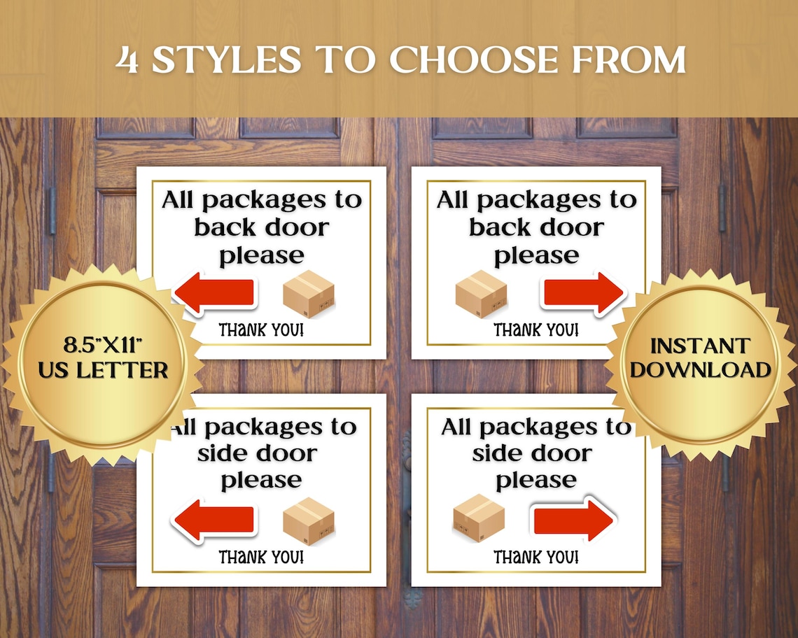 Printable Leave Packages Here Sign, Sign for Deliveries, Package ...