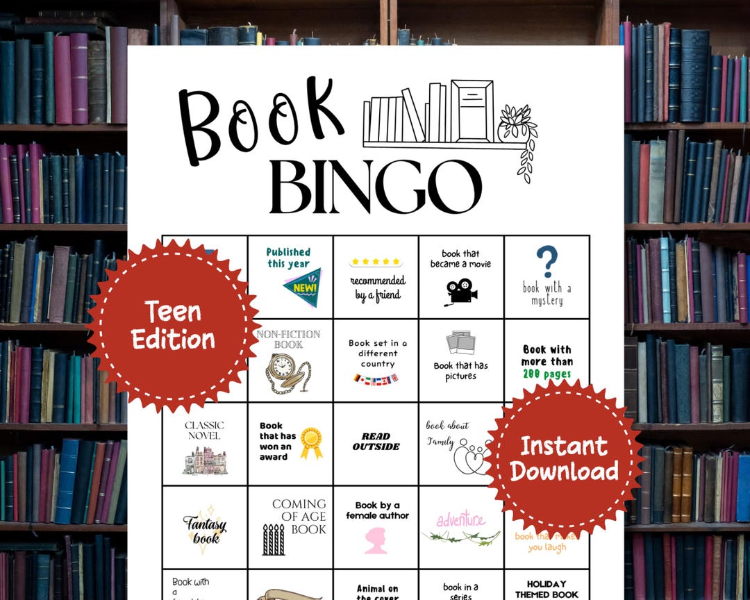 Reading Challenge for Teens, Teen Book Bingo, Teen Reading Tracker ...
