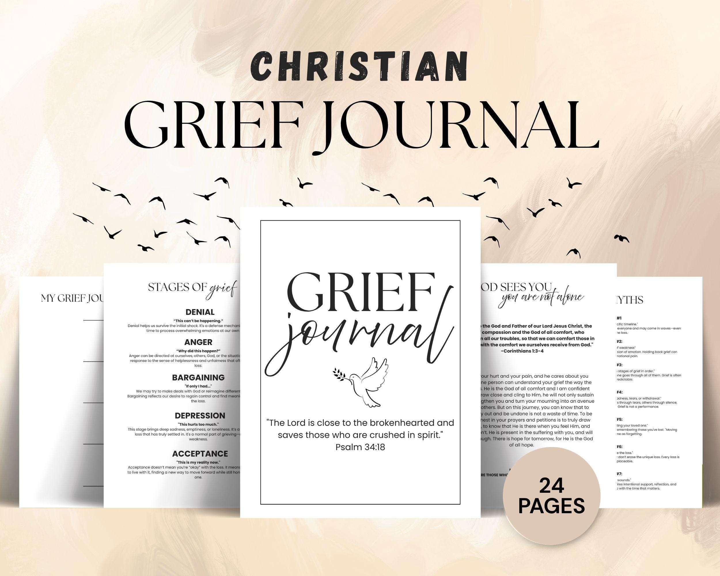 Grief Journal for Christians, Christian Guided Grief Workbook ...