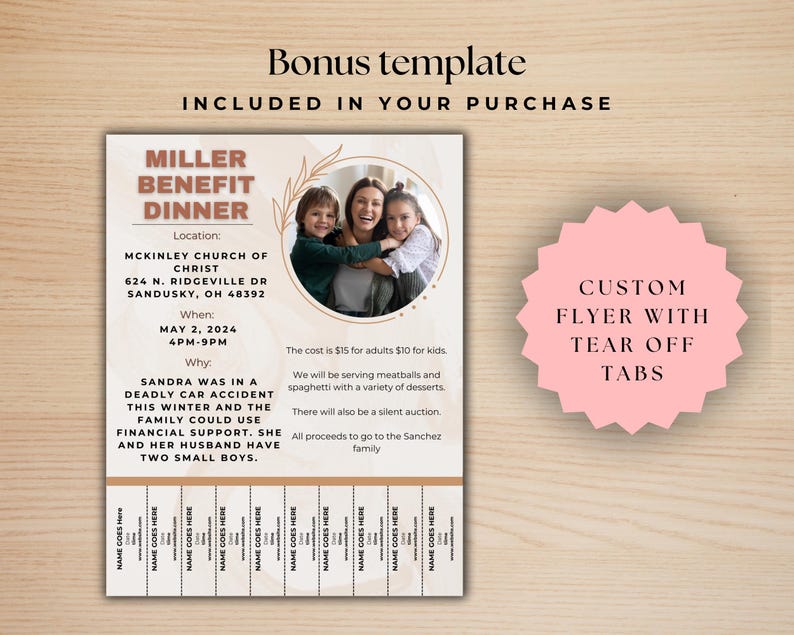 Editable Benefit Dinner Flyer, Custom Charity Event Flyer, Spaghetti ...