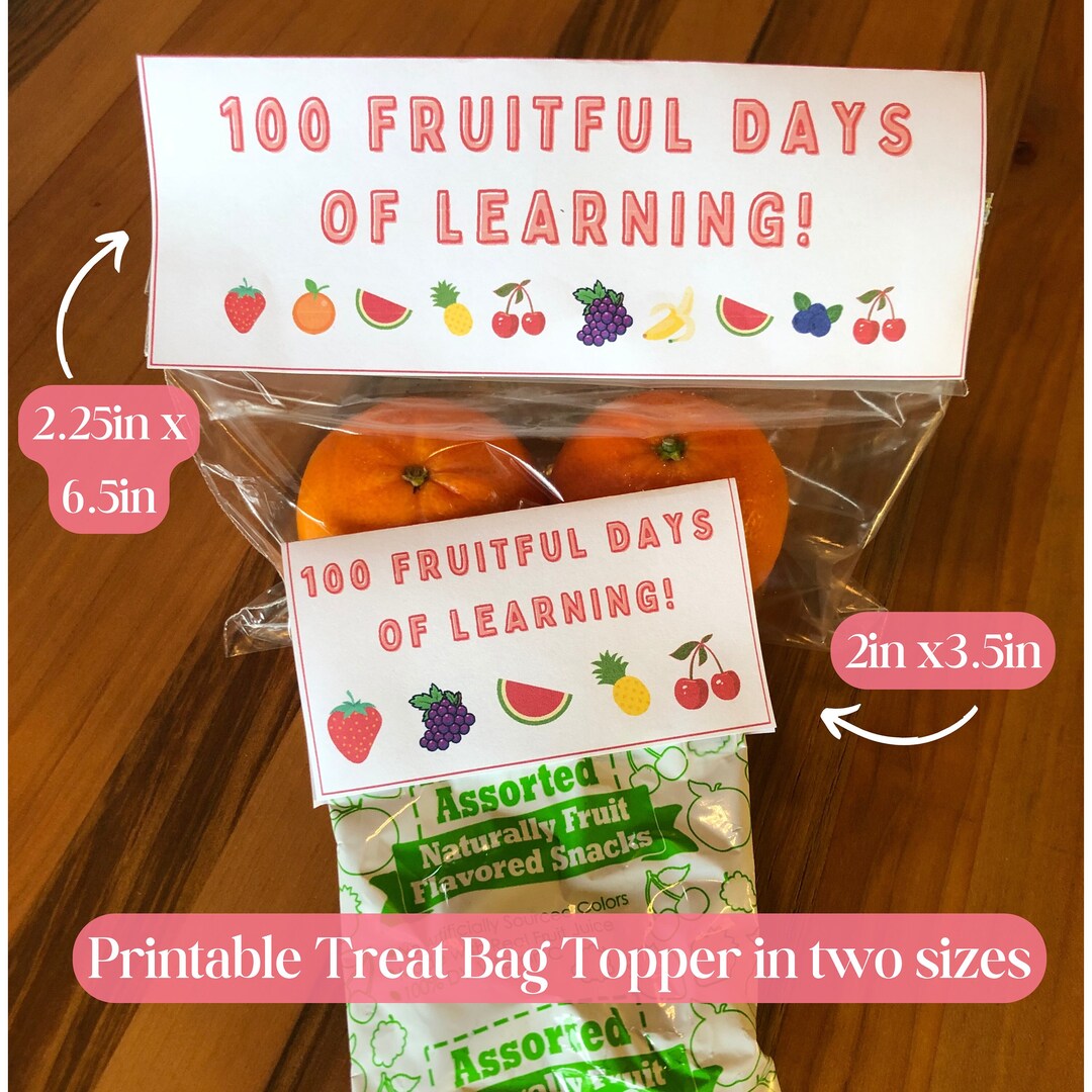 100 Days of School Treat Bag Topper, Happy 100 Days Smarter Treat Tag ...