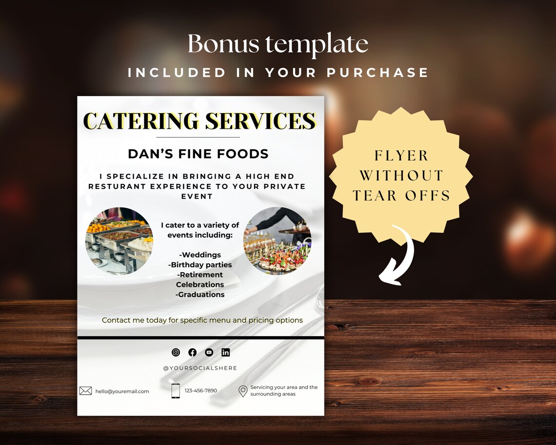Editable Catering Services Flyer, Custom Catering Event Flyer, Food ...