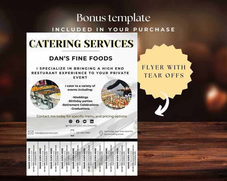 Editable Catering Services Flyer, Custom Catering Event Flyer, Food ...