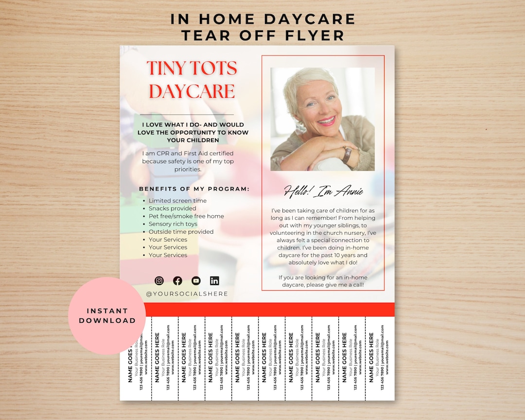 Editable Home Day Care Flyer, Professional Day Care Advertisement ...