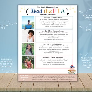 Editable Meet the PTA Template, Meet the PTO Flyer, Volunteer Board ...