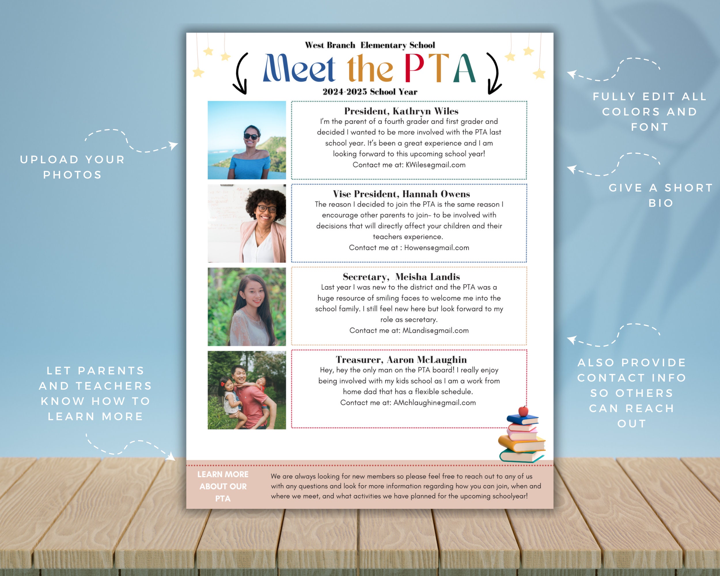 Editable Meet the PTA Template, Meet the PTO Flyer, Volunteer Board ...