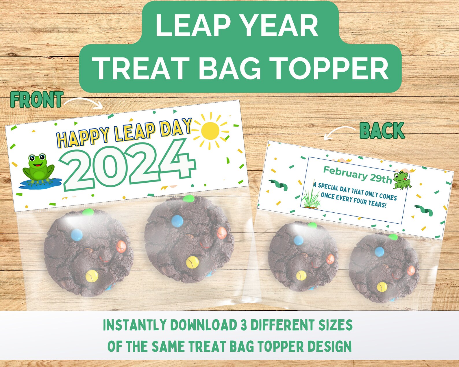 Leap Year 2024 Treat Bag Topper, Cookie Topper, Gift for Students on ...