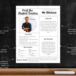 Editable Meet the Student Teacher Template, Welcome Letter, Meet the ...