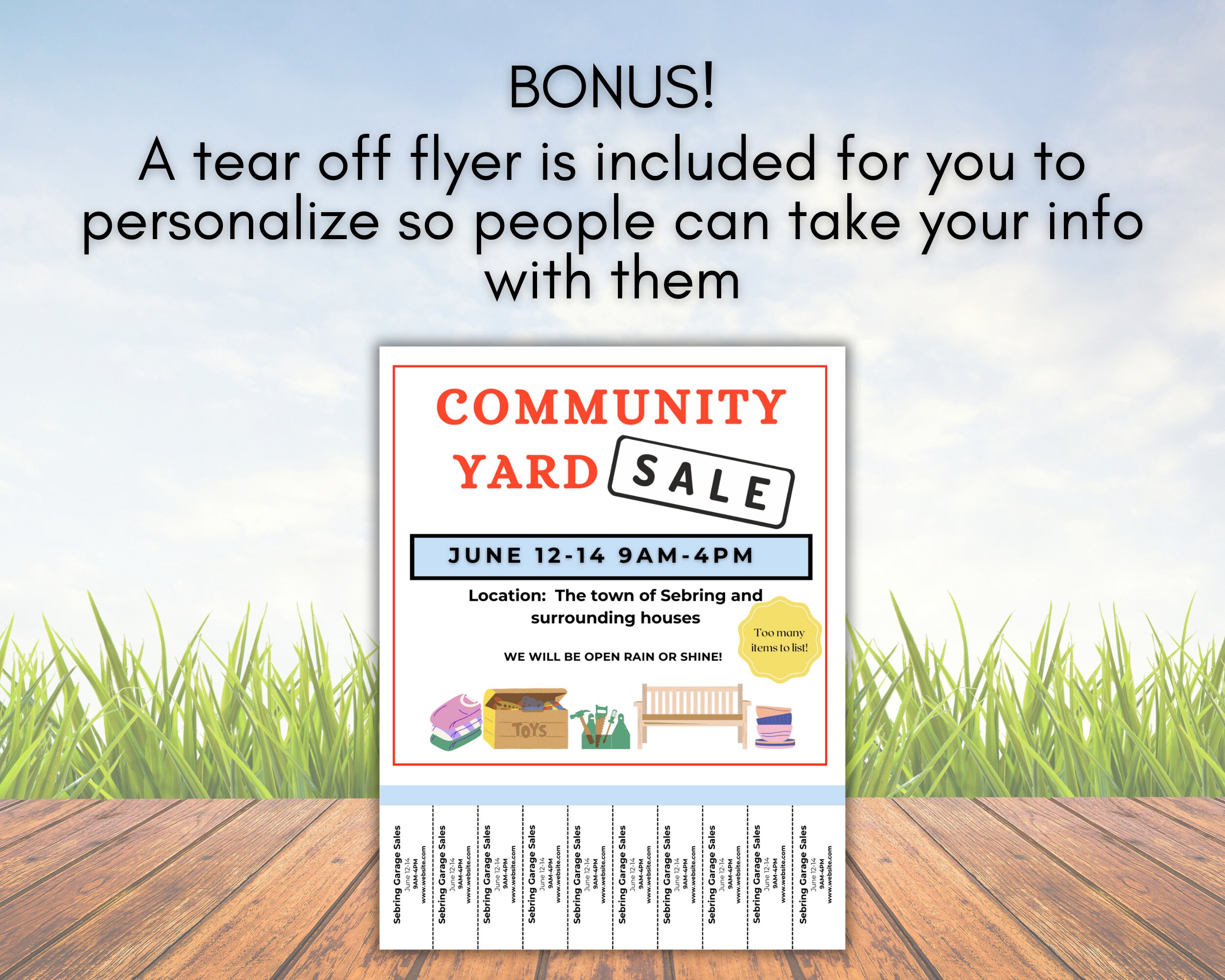 Editable Community Yard Sale Flyer, Neighborhood Garage Sale Flyer ...