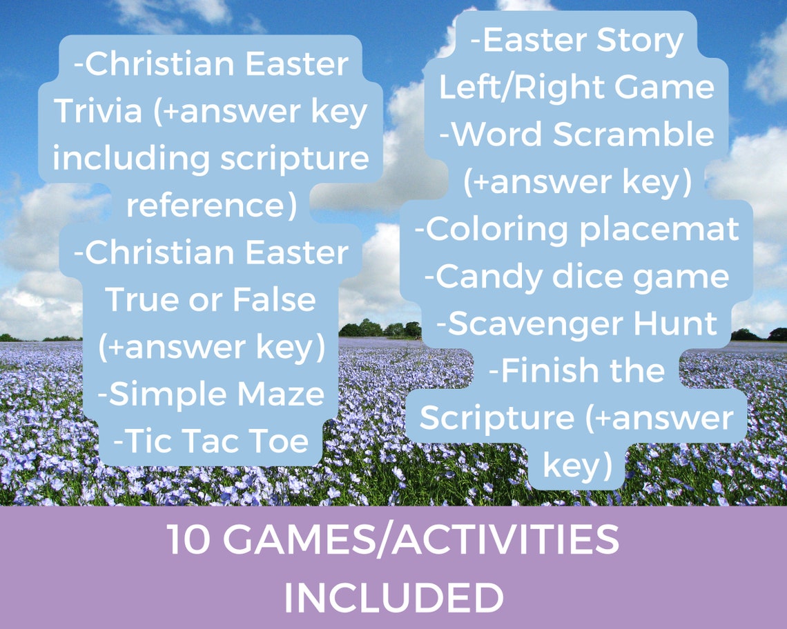 Christian Easter Activity Bundle, Youth Group Easter Idea, Bible Trivia ...