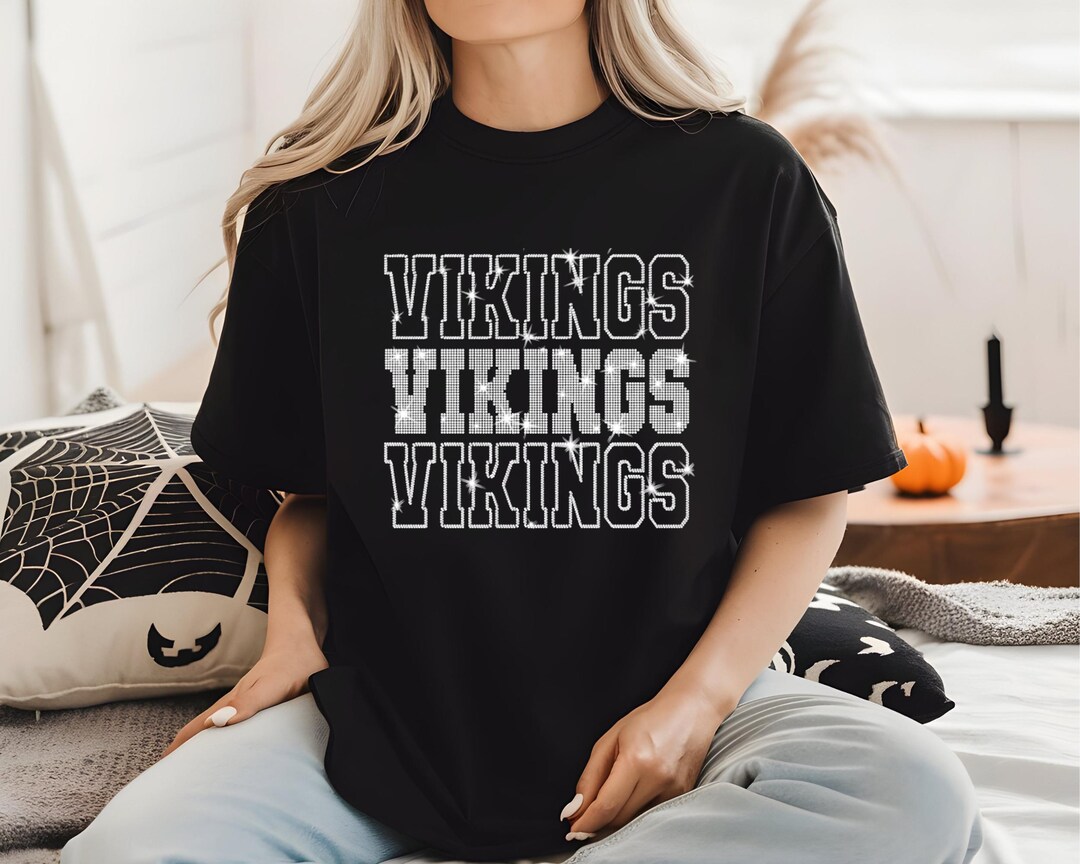 Rhinestone Vikings Shirts and Hoodie, Trendy Vikings Fan Shirt ...