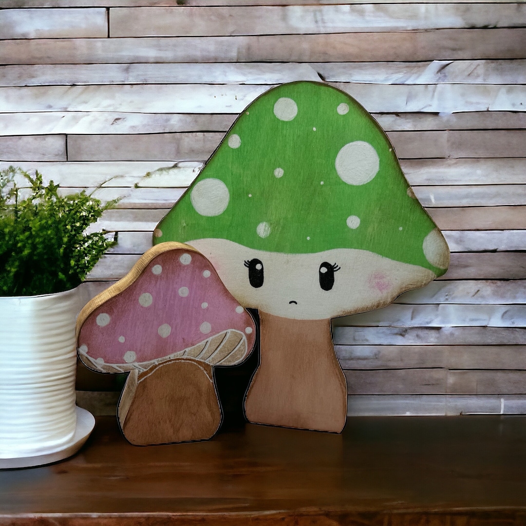 Mushroom Wood Decor, Tiered Trays, Mushroom Decor, Whimsical Mushrooms ...