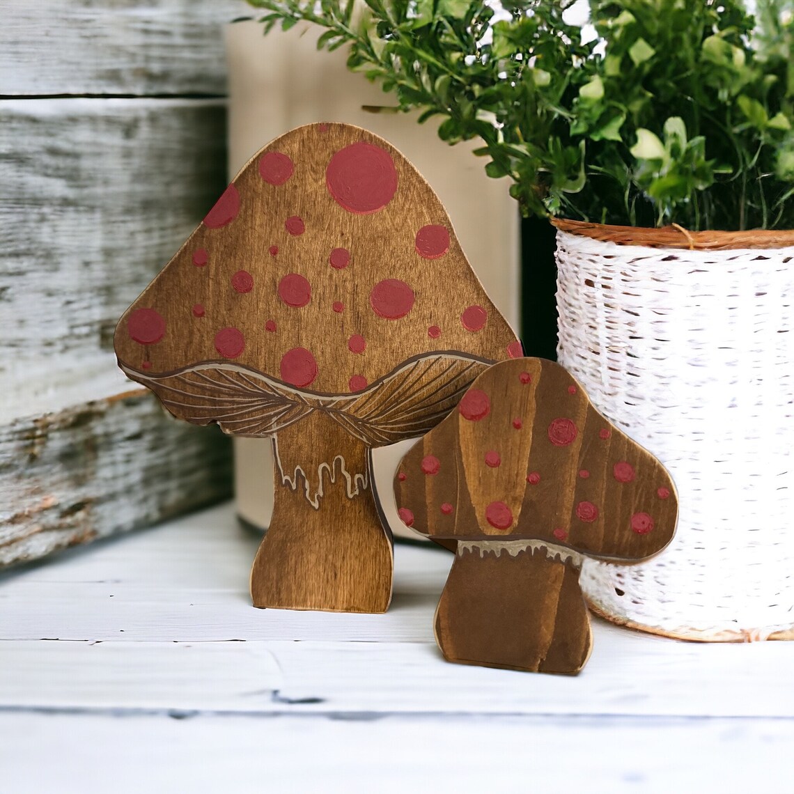 Mushroom Wood Decor, Tiered Trays, Mushroom Decor, Whimsical Mushrooms ...