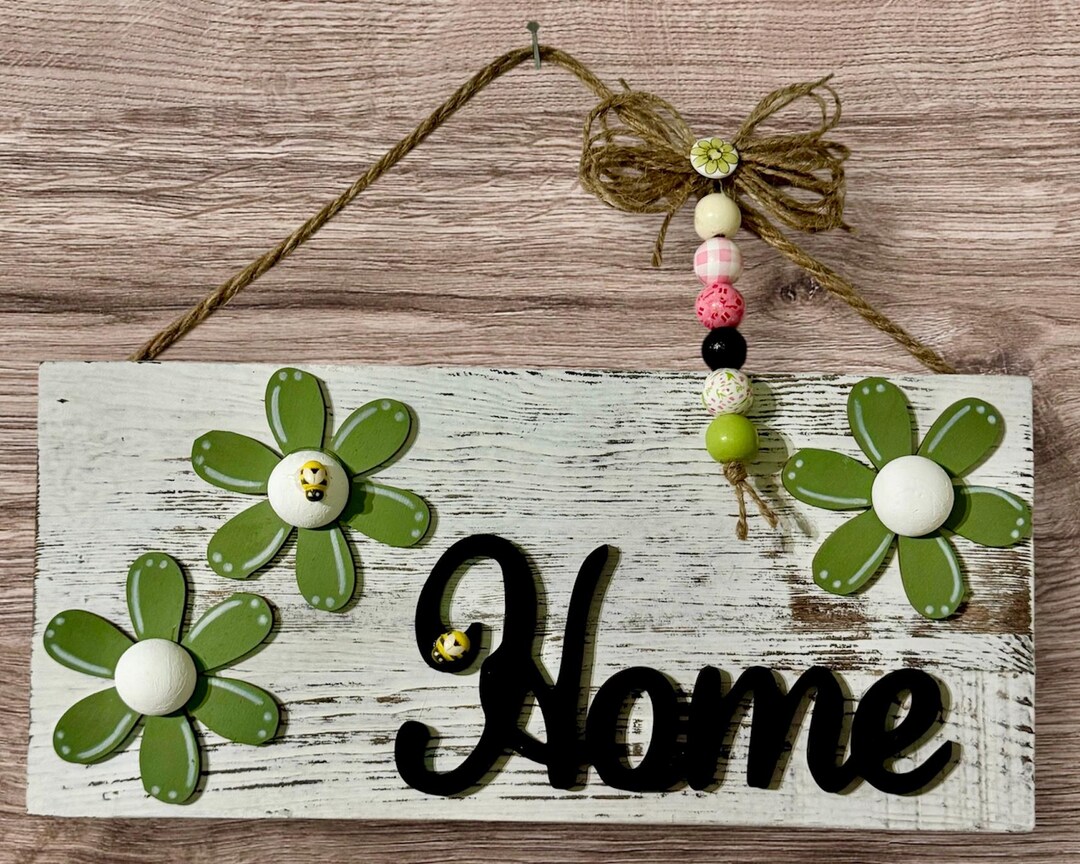 Daisy Wood Hanging Sign, Hanging Door Sign, Home Decor, Wood Signs ...