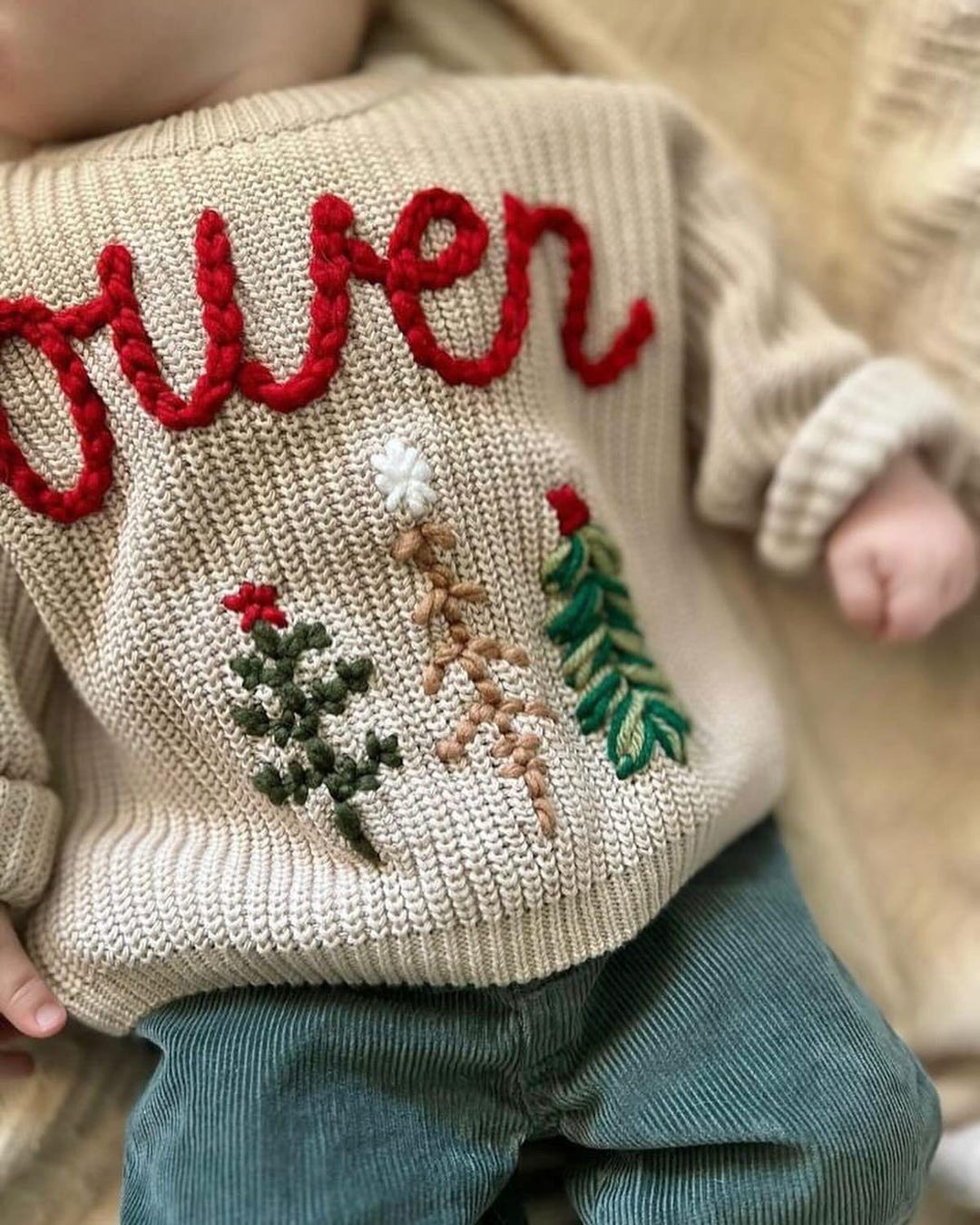 Personalized Baby Sweater - Handmade Infant Pullover - Personalized ...