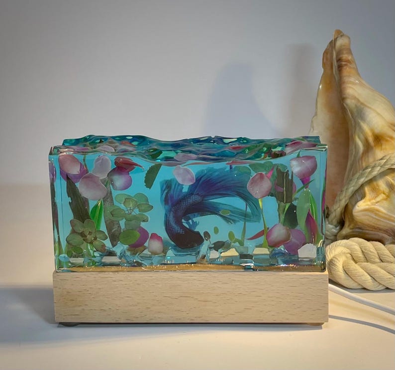Colorful Betta Fish Resin Aquarium Scene - Etsy