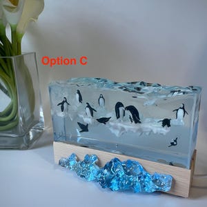 Playful Penguins in Resin Nightlight Scene Diorama - Etsy