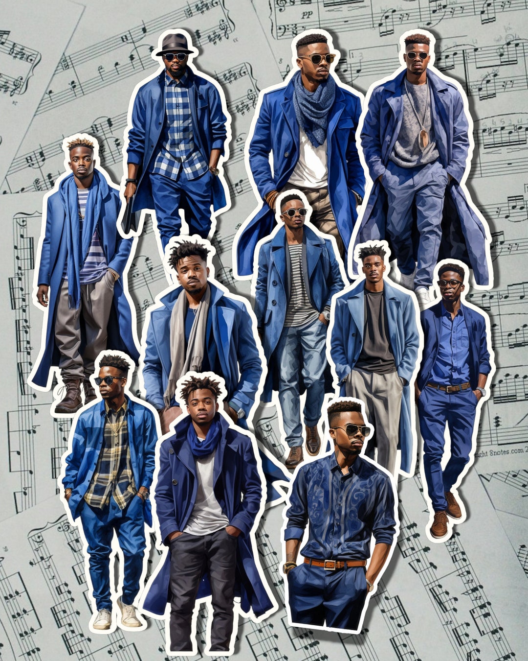 Set of Awesome African American Men for Journaling | Scrapbooking ...