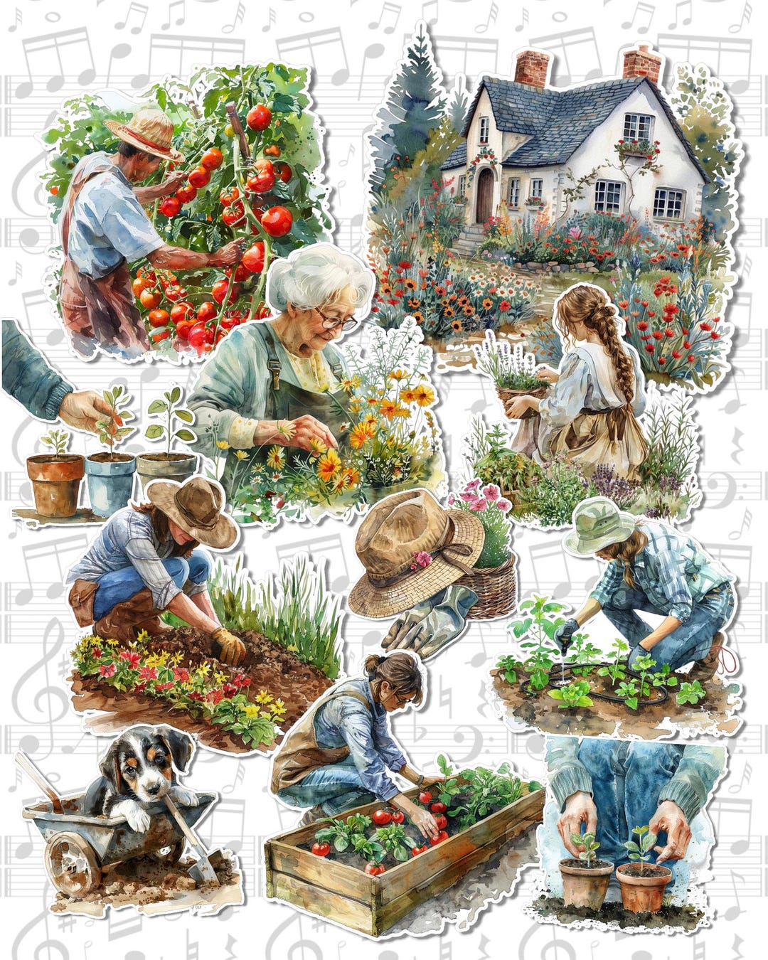 Lot of 11 Stickers Farm Works for Journaling, Scrapbooking, Crafts ...