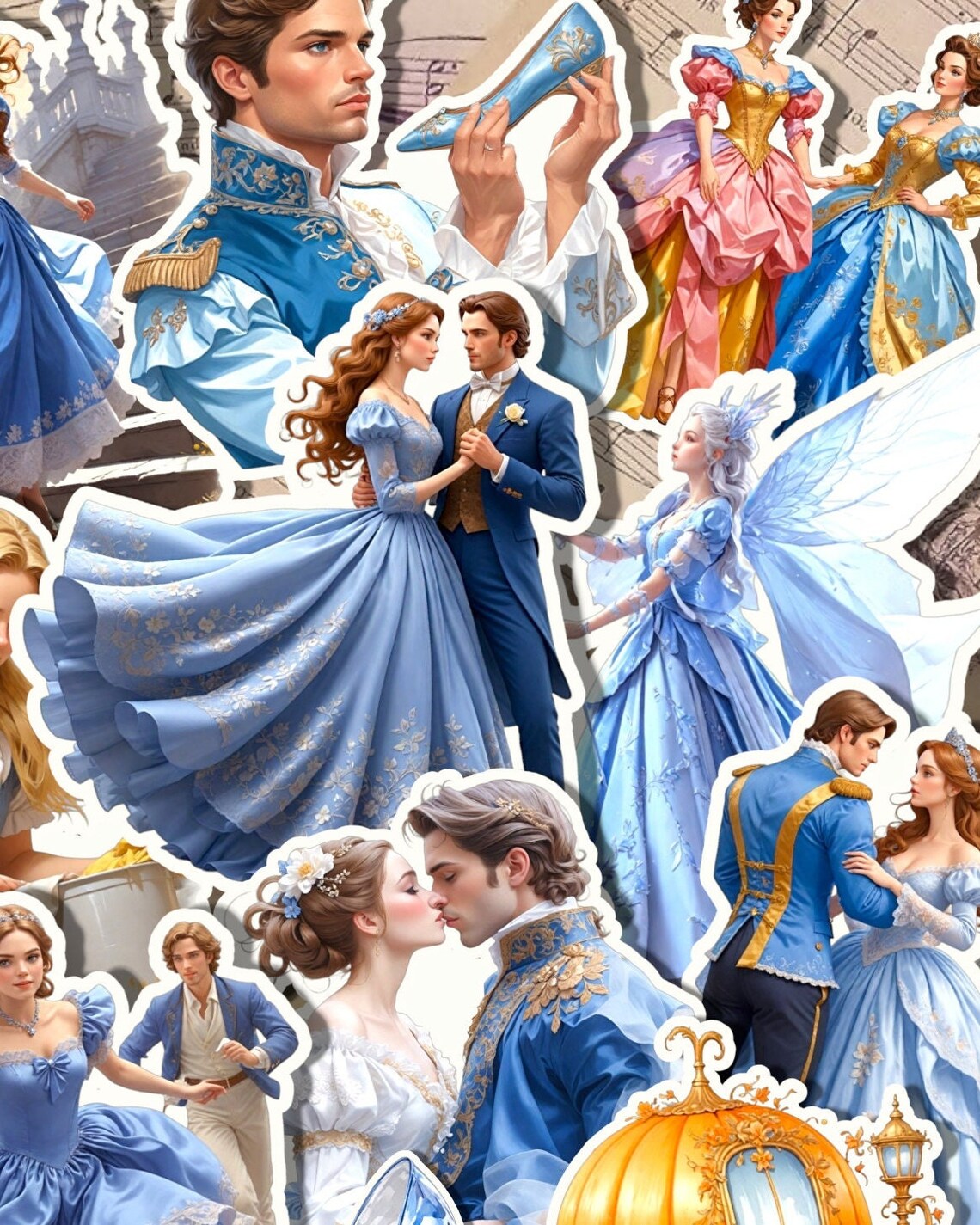 Lot De 11 Stickers Cinderella for Journaling| Scrapbooking | Crafts ...
