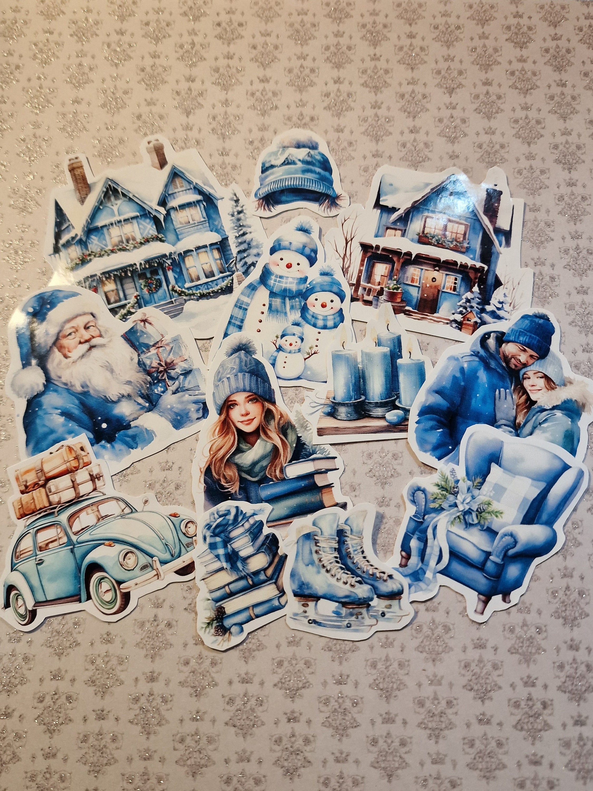 Lot of 12 Cristmas Stickers for Journaling, Scrapbooking , Crafts - Etsy