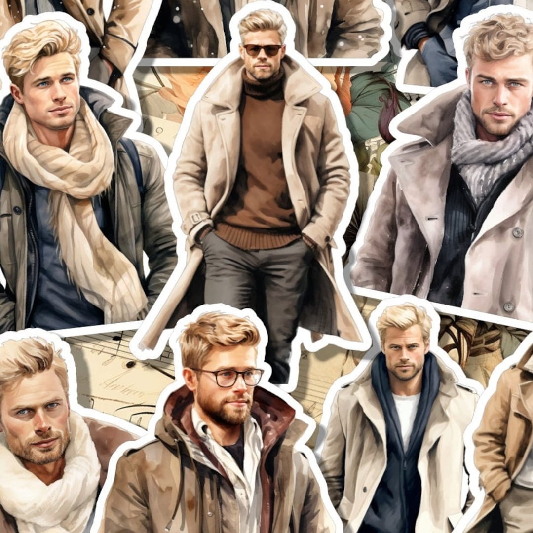 Lot De 10 Stickers Pour Tenir Un Journal De Beaux Hommes | Scrapbooking ...