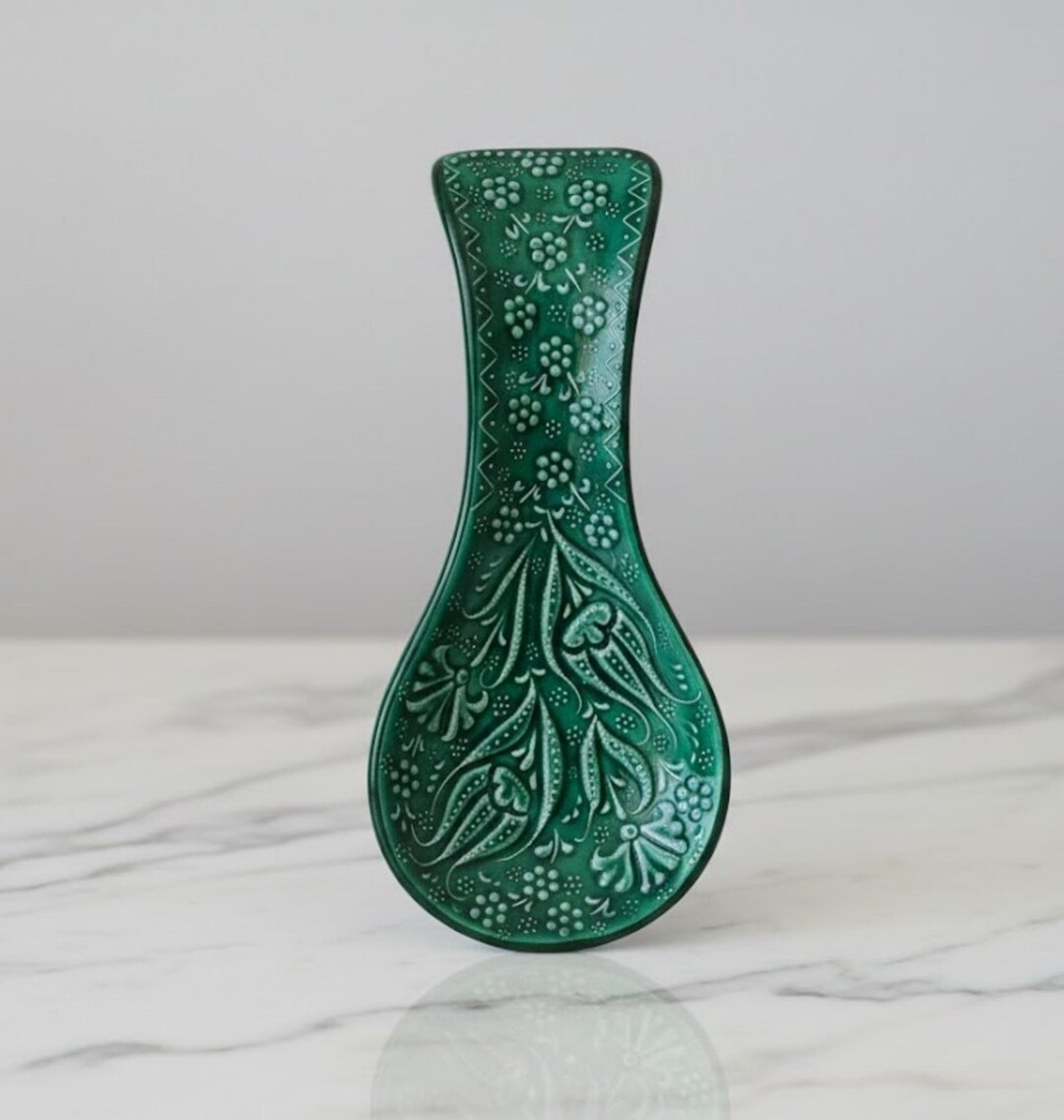 Handmade Ceramic Spoon Rest: Turkish Floral Kitchen Decor - Etsy
