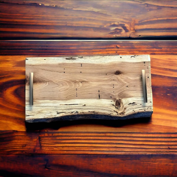 Live Edge Wood Serving Tray - Etsy