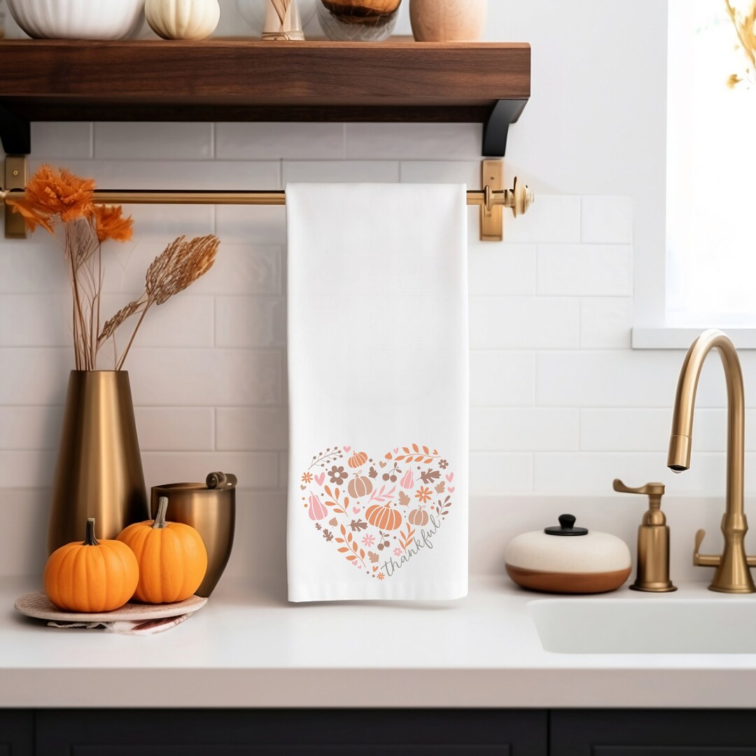 Fall Kitchen Towel,thanksgiving Kitchen Towel,hostess Gift,housewarming ...