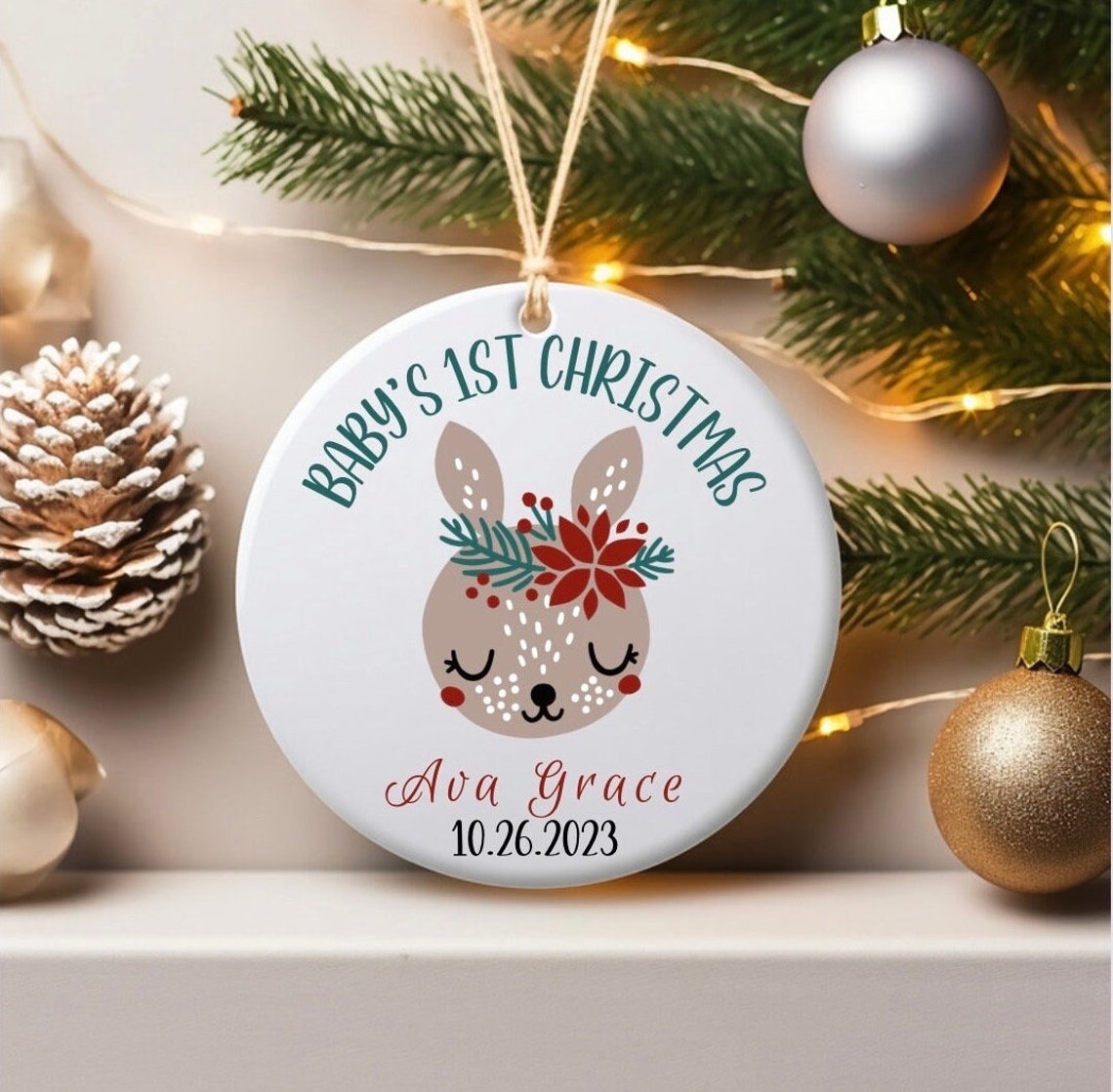 Personalized Baby's First Christmas Ornament, Personalized Christmas ...