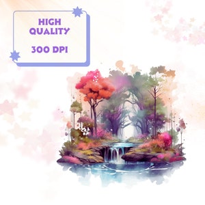 Enchanted Fairy Tale Forest, Watercolor Clipart, Fairy Tale Clipart ...