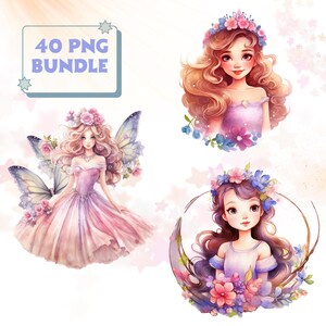 Cute Princess Bundle, Fairy Tale Clipart, Cute Princess Clipart, Baby ...